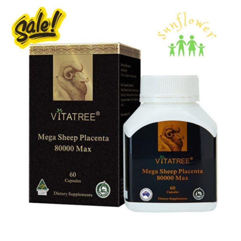 Vitatree Mega Sheep Placenta 80000 Max: Bí quyết trẻ hóa da