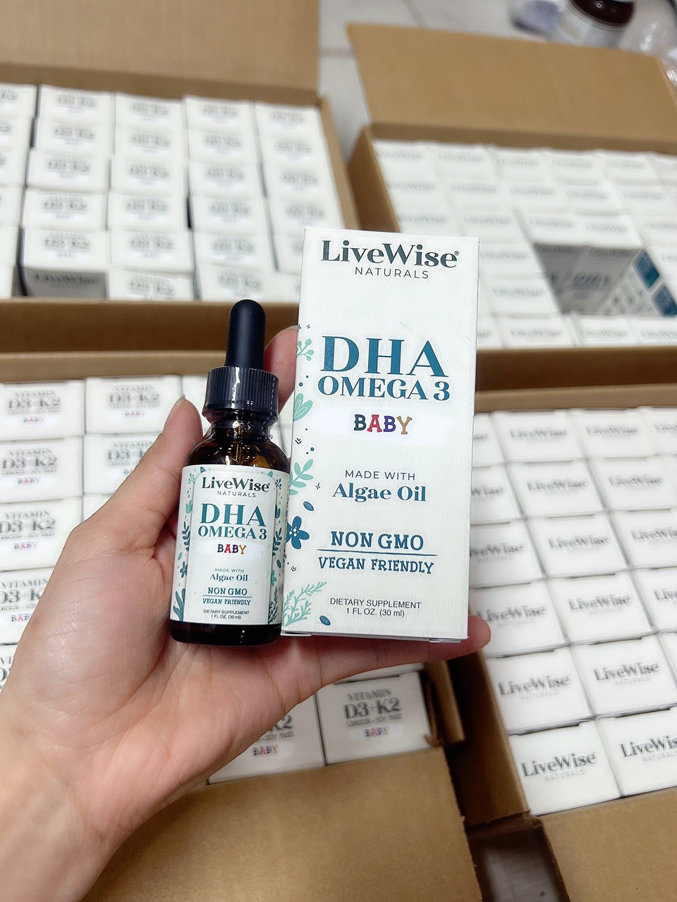 Dha Omega3 LiveWise thuần chay 30ml của Mỹ cho bé