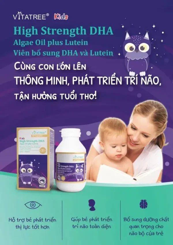 Viên uống Vitatree Kids High Strength DHA 60 viên của Úc
