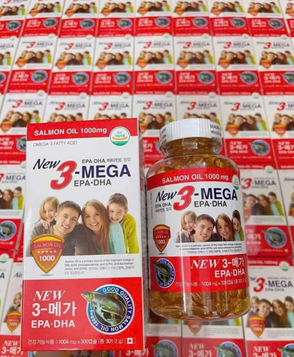 Dầu cá hồi New 3 Mega Salmon Oil 1000mg 300 viên của Hàn Quốc